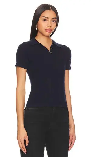 Guest In Residence Shrunken Cashmere Polo Top