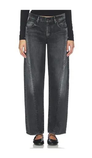 Moussy Vintage Largo Remake Wide Tapered Jeans - Black