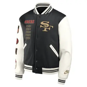 Nike San Francisco 49ers Rivalries Collection Nfl Varsity Jacket - Black