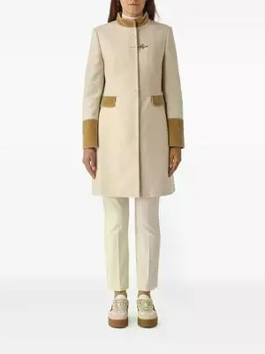 FAY Single-breasted Coat With Hook Detail