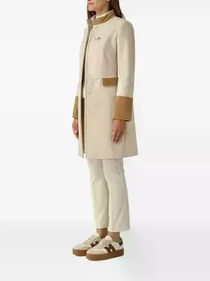 FAY Single-breasted Coat With Hook Detail