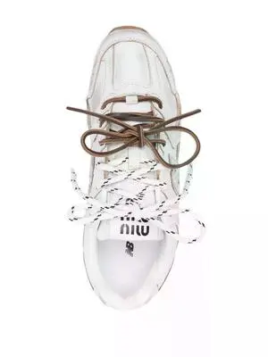 Miu Miu X New Balance Calf Leather Sneakers - White