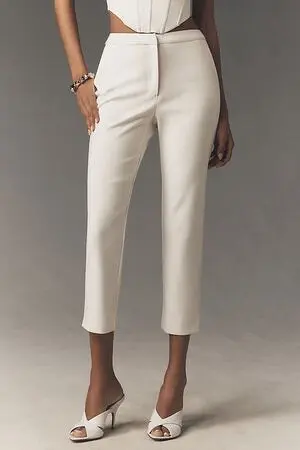 Bhldn Mid-rise Slim Ankle Pants - White Dahlia