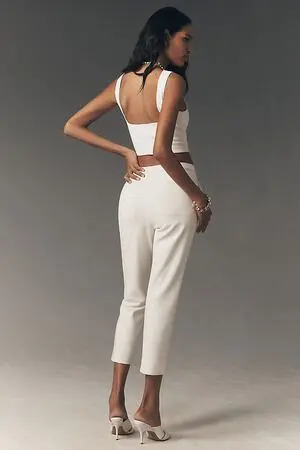 Bhldn Mid-rise Slim Ankle Pants - White Dahlia