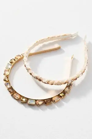 ANTHROPOLOGIE Set Of Two Gemstone Headbands