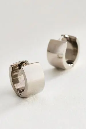 Anthropologie Water-resistant Huggie Hoop Earrings - Silver