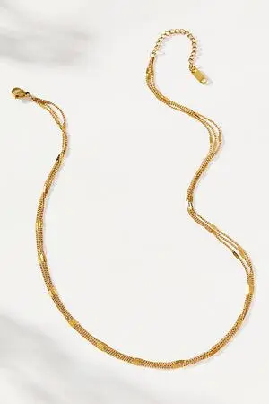 Anthropologie Water-resistant Braided Chain Necklace - Gold