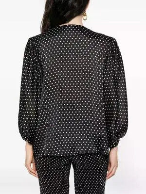 SIMONA CORSELLINI Polka-dot Tie-neck Top