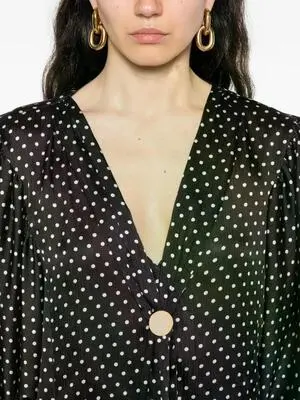 SIMONA CORSELLINI Polka-dot Tie-neck Top