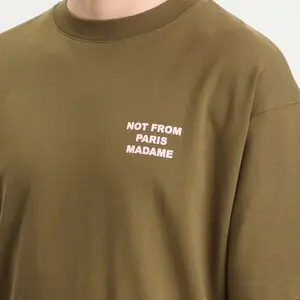 Drole De Monsieur Slogan T-shirt - Kaki
