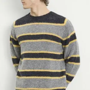 Howlin' Absolute Belter Stripe Jumper - Charcoal