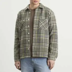 WAX LONDON Whiting Check Wool Blend Overshirt