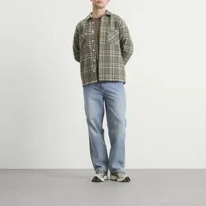 WAX LONDON Whiting Check Wool Blend Overshirt