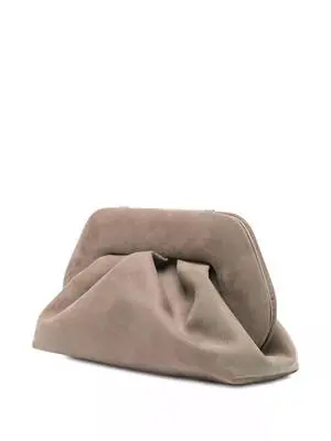 THEMOIRE Tia Ruched Clutch - Brown