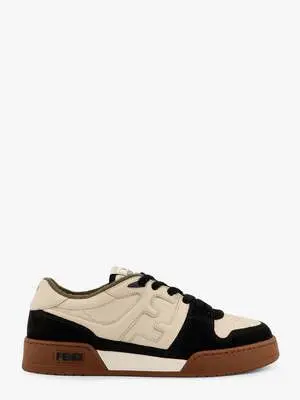 Fendi Leather Sneakers With Suede Inserts