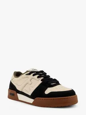 Fendi Leather Sneakers With Suede Inserts