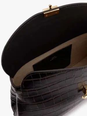 TOTEME T-lock Leather Bag With Croc Effect