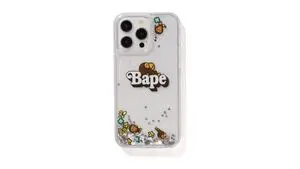 A BATHING APE Baby Milo Glitter Iphone 15 Pro Max Case - Clear
