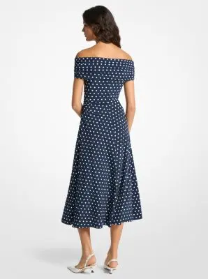 Michael Kors Polka Dot Stretch Matte-jersey Dress