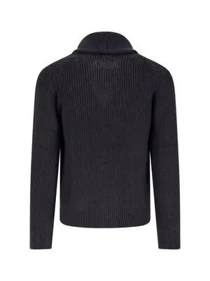 DRUMOHR Merino Wool Cardigan With Shawl Collar - Gray