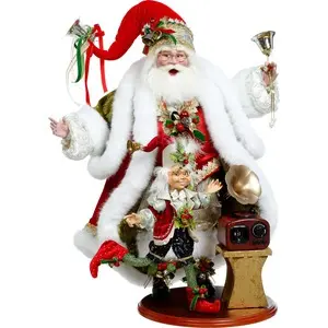 MARK ROBERTS Santa And Elf Playing Records - Red
