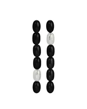HEAVEN MAYHEM HEAVEN MAYHEM Edith Drop Earrings With Sculptural Twisted Beads Black/silver