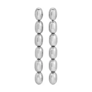 HEAVEN MAYHEM Edith Drop Earrings With Sculptural Twisted Beads - Silver