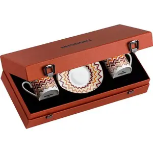 Missoni Coffee Cup & Saucer Set Of 2 In Luxury Box - Brown