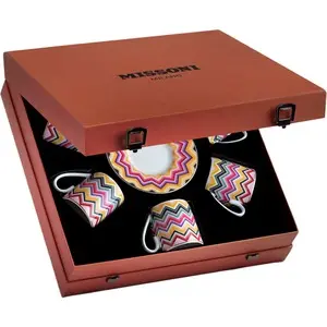 Missoni Coffee Cup & Saucer Set Of 6 In Luxury Box - Red