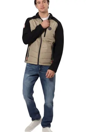 CANADA WEATHER GEAR Hybrid Softshell Puffer Jacket - Stone