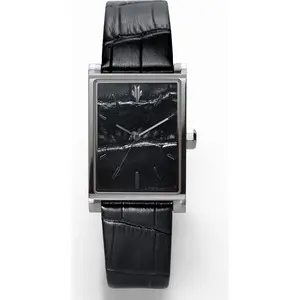 VIEREN Rectangular Swiss Automatic Watch - Black