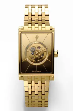 VIEREN Mirror Swiss Automatic Watch - Gold