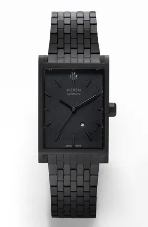 VIEREN Matte Swiss Automatic Watch - Black