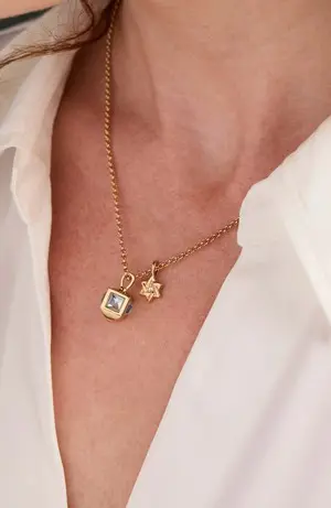 ALEX AND ANI Hanukkah Duo Charm Necklace