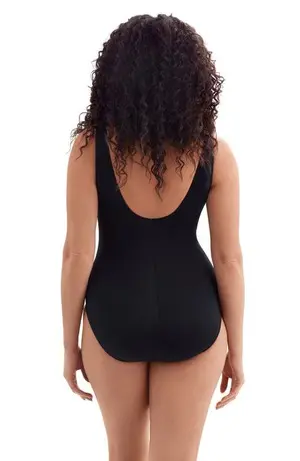 LONGITUDE Wrap Sash Tank Long Torso One-piece Swimsuit - Second Wave