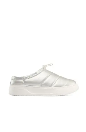 J/SLIDES NYC Coco Platform Mules - Silver