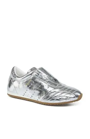 J/SLIDES NYC Paris Leather Sneaker - Silver