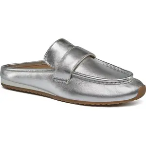 J/SLIDES NYC Paula Leather Mule - Silver