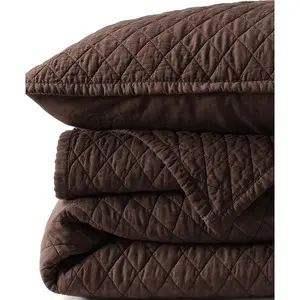 LANDS' END Solid Diamond Double Voile Quilt - Dark Walnut Brown