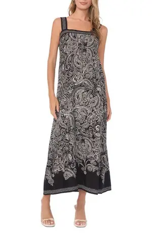 Vince Camuto Paisley Print Sundress - Rich Black
