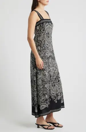 Vince Camuto Paisley Print Sundress - Rich Black