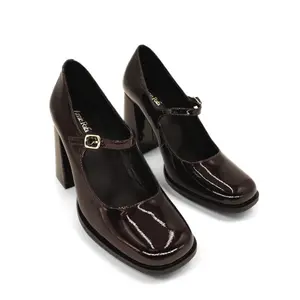 AMIE RAFA Jackie Mary Jane Block Heel - Brown