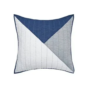 CAROL & FRANK Asymmetrical Cotton Pillow Sham - Blue
