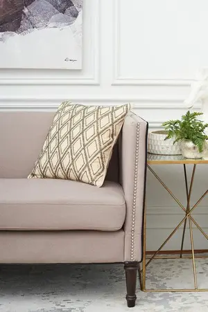 ELISABETH YORK Graphite Gray Double Diamond Accent Throw Pillow 18" X 18