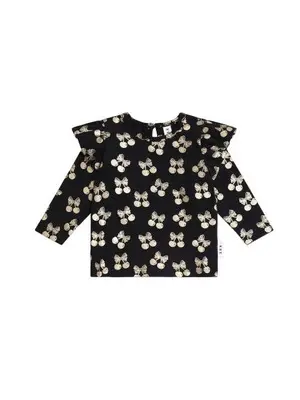 HUXBABY Frill Top With Cherry Pie Print