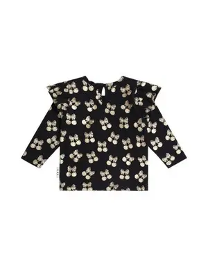 HUXBABY Frill Top With Cherry Pie Print