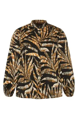 City Chic Elia Palm Print Shirt