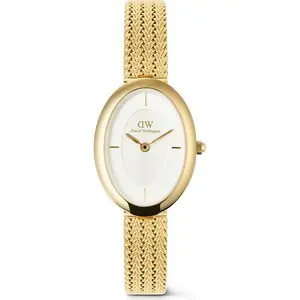 DANIEL WELLINGTON Juliette Braided Mesh Strap Watch - Gold