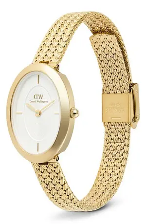DANIEL WELLINGTON Juliette Braided Mesh Strap Watch - Gold