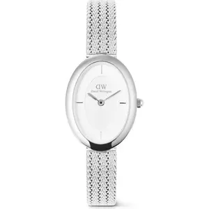 DANIEL WELLINGTON Juliette Braided Mesh Strap Watch Silver
